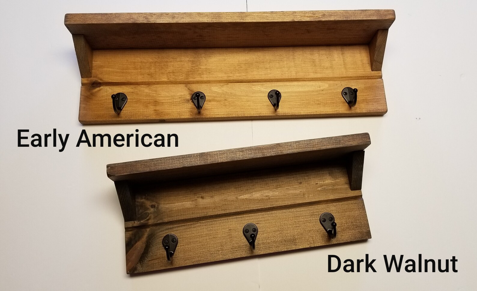 Rustic Wood Shelf With Hooks Wood Shelf With Hooks Entryway | Etsy