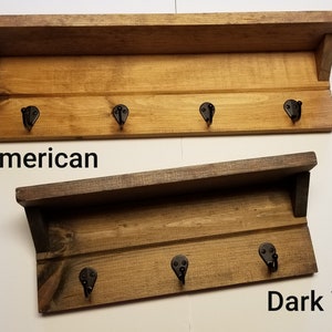 Rustic Wood Shelf With Hooks, Wood Shelf With Hooks, Entryway Shelf ...