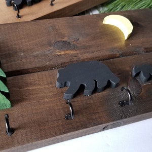 Wood Key Rack, Bear Key Rack, Bear Key Holder, Wood Key Holder, Rustic ...