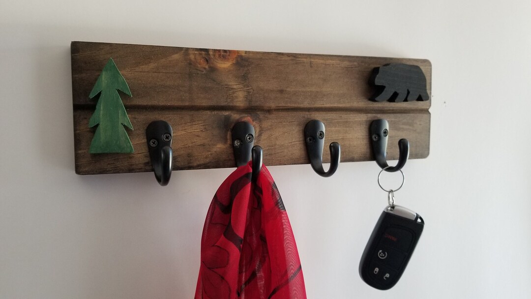Bear Key Rack, Cabin Key Rack, Rustic Key Rack, Key Rack, Small Key ...