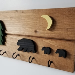 Wood Key Rack, Bear Key Rack, Bear Key Holder, Wood Key Holder, Rustic ...