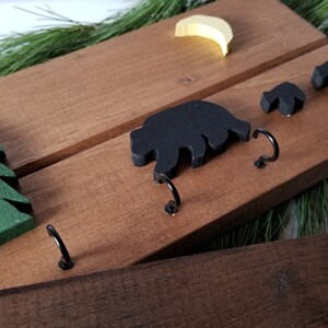 Wood Key Rack, Bear Key Rack, Bear Key Holder, Wood Key Holder, Rustic ...