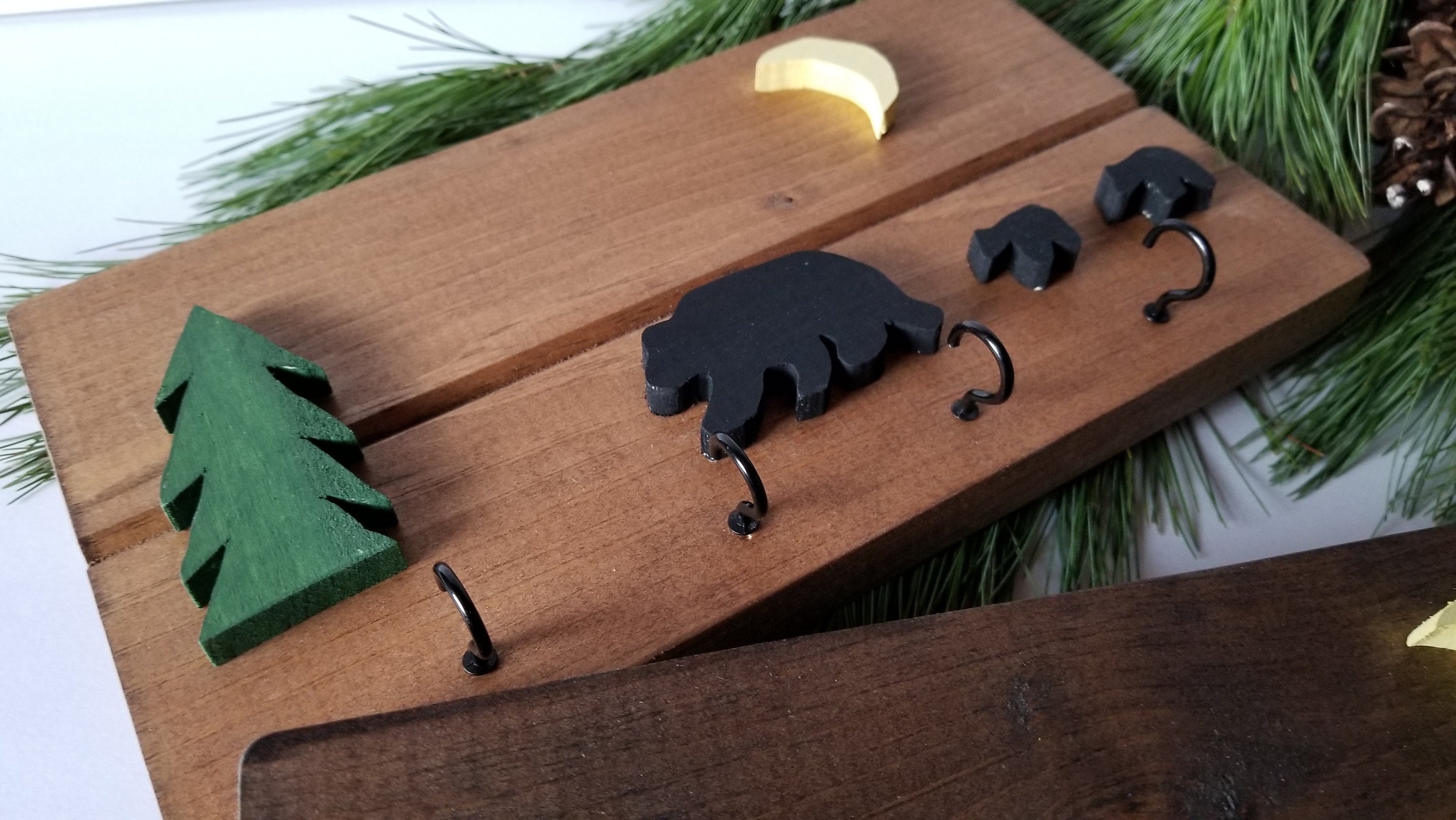 Wood Key Rack Bear Key Rack Bear Key Holder Wood Key | Etsy