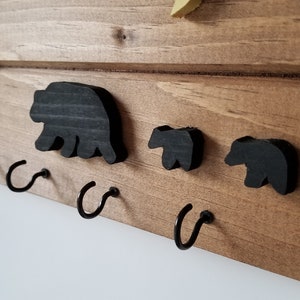 Wood Key Rack, Bear Key Rack, Bear Key Holder, Wood Key Holder, Rustic ...