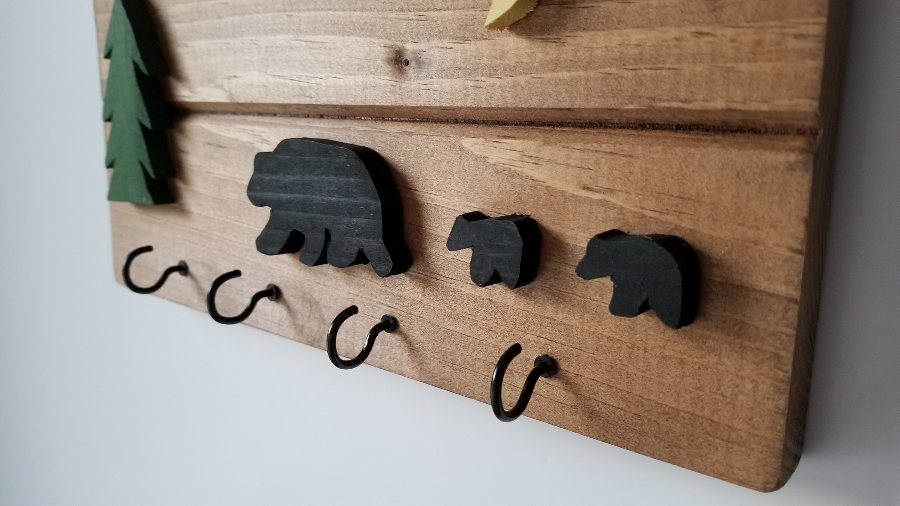 Wood Key Rack Bear Key Rack Bear Key Holder Wood Key | Etsy