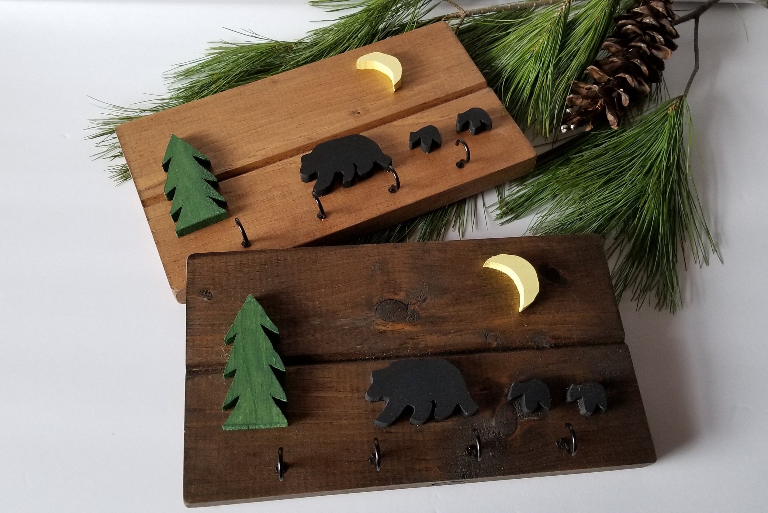 Wood Key Rack Bear Key Rack Bear Key Holder Wood Key | Etsy