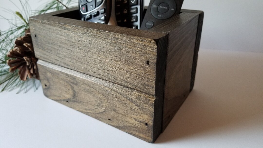 Remote Control Holder, Wood Remote Control Holder, Rustic Remote ...
