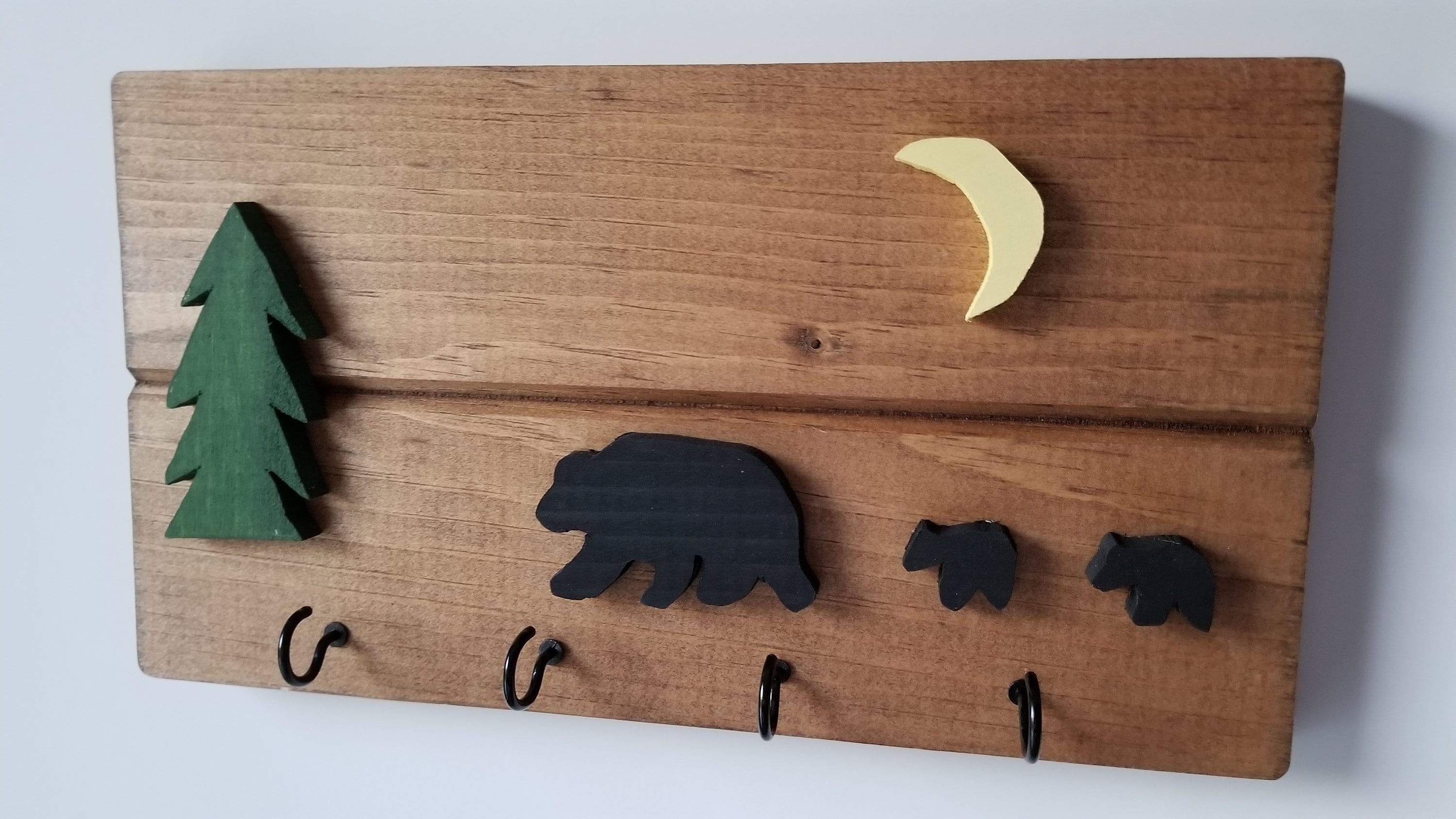 Wood Key Rack Bear Key Rack Bear Key Holder Wood Key | Etsy