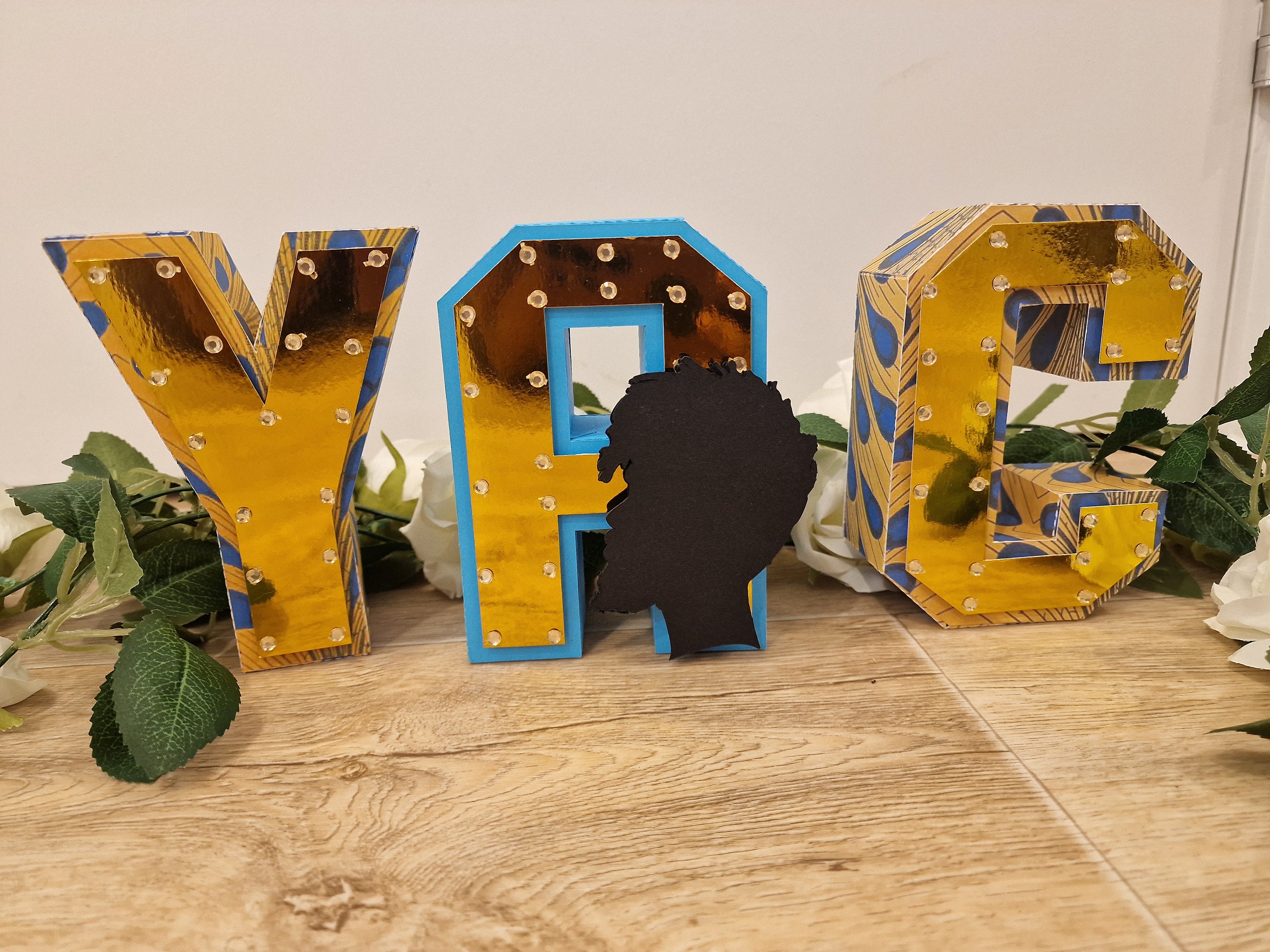 African Print 3D Letters Man - Etsy