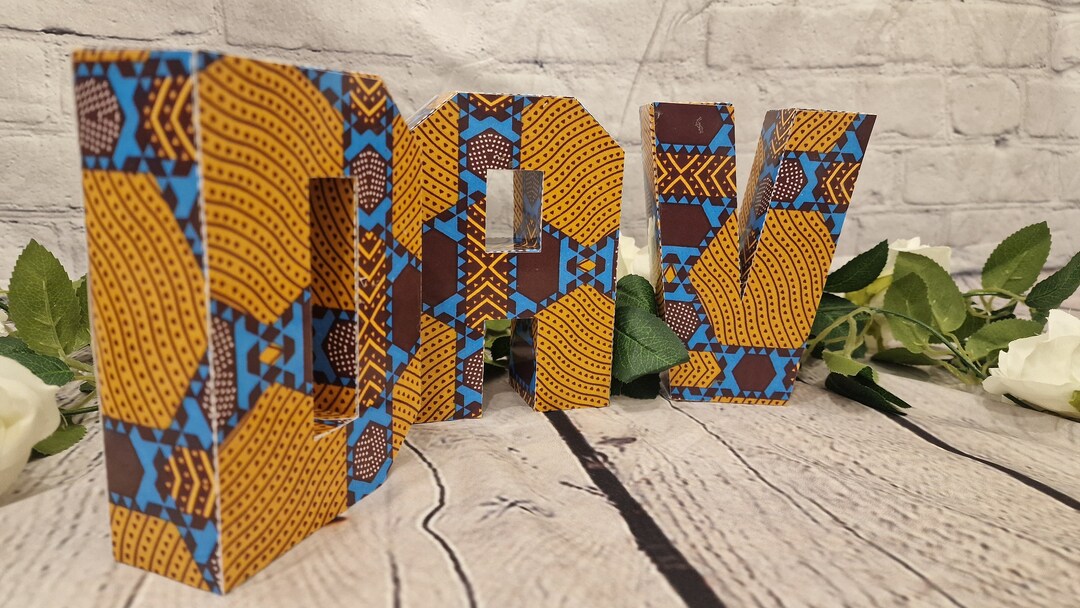 3D African Material Letters - Etsy