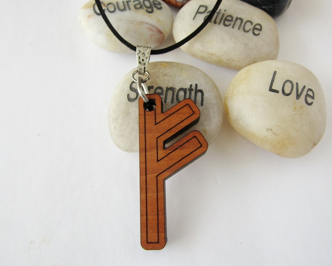Fehu Elder Futhark Nordic Rune Pendant Necklace Symbol for Cattle ...