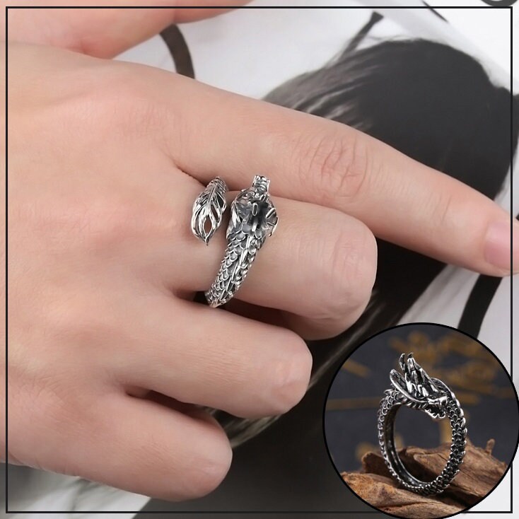 Silver Dragon Ring Fully Adjustable Animal Boho Jewelry - Etsy