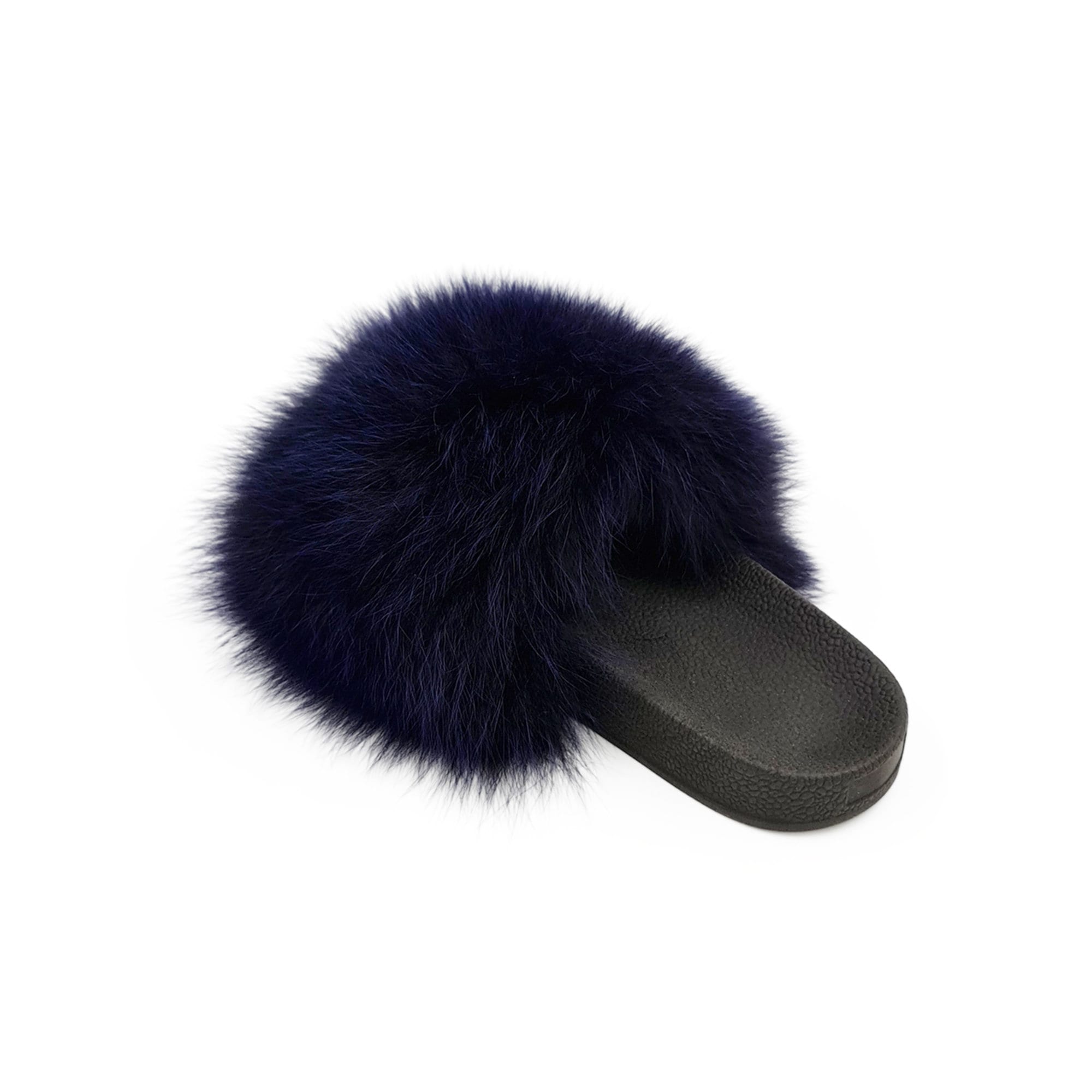 Fur Slides for Women , Work From Home With Furry Slides - Etsy
