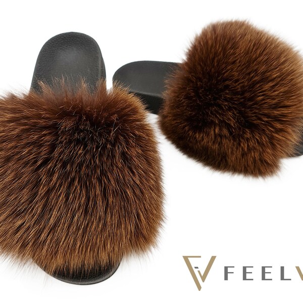 Fur Slides for Women - Etsy