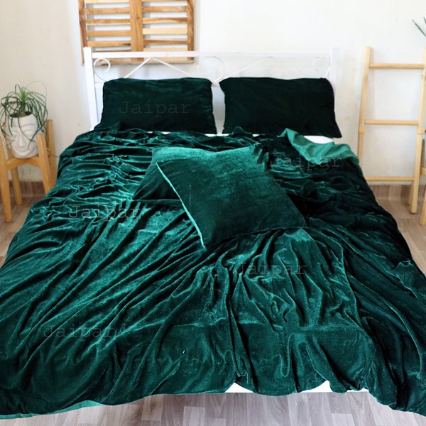Green Velvet Duvet Cover - Etsy