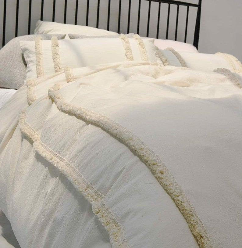 5 Pc Ivory Tassel Duvet Cover Gypsy Donna Cover Bohemian - Etsy
