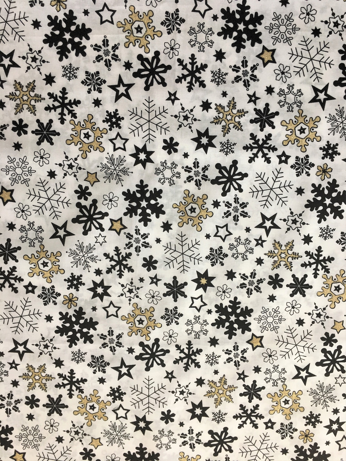 Black and Gold Snowflakes Fabric MBT Quality Price is for 18x44 - Etsy