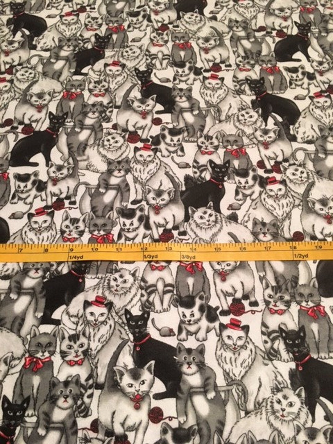 Crowded Cats Flannel Fabric by MBT BTY - Etsy