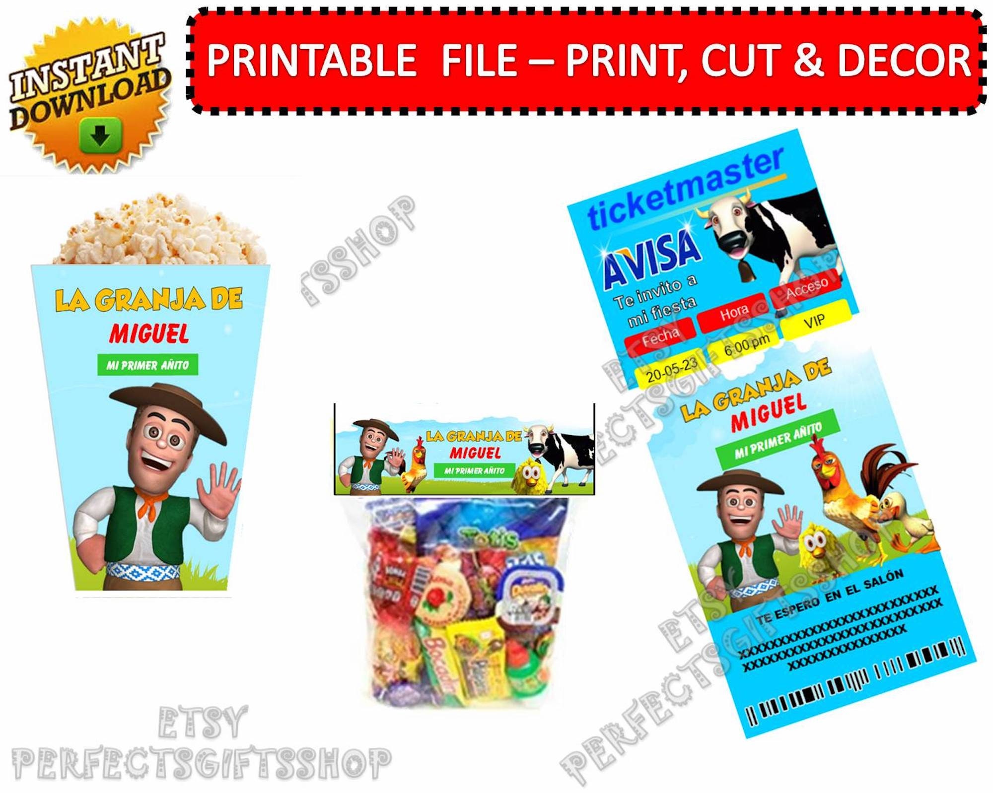 La Granja De Zenon DIGITAL Printable Birthday Party Kit Party Supplies ...