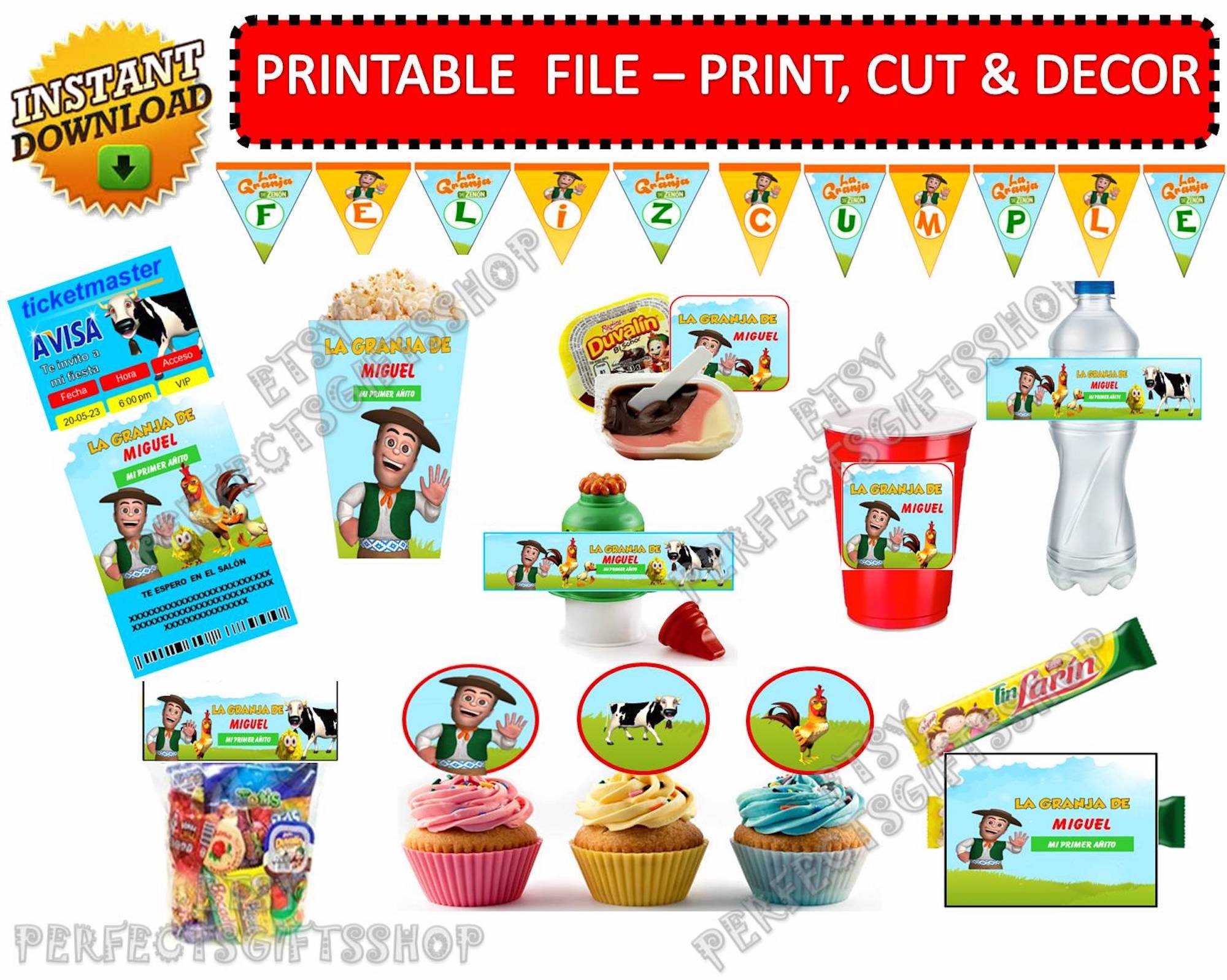 La Granja De Zenon DIGITAL Printable Birthday Party Kit Party Supplies ...