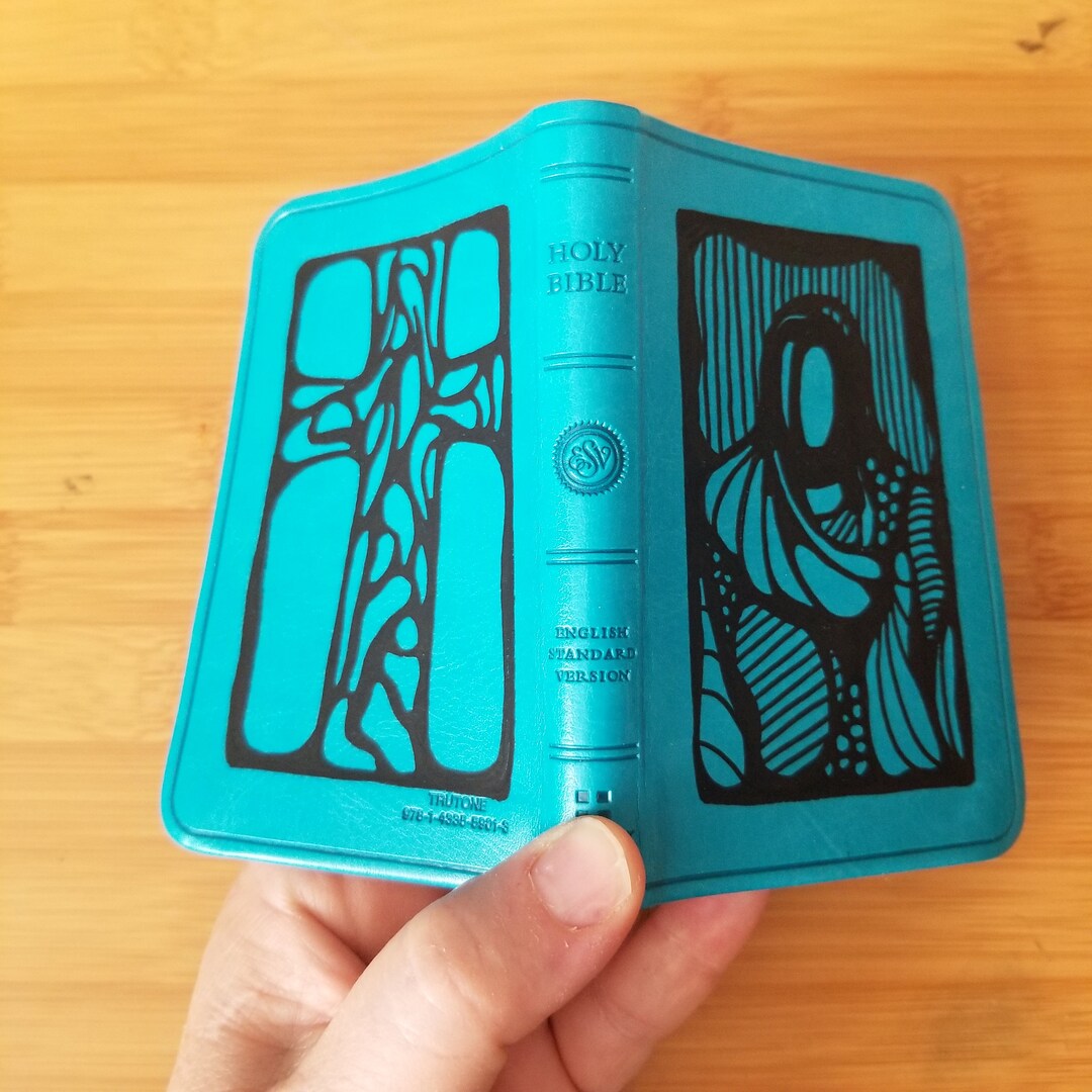 Pocket Bible ESV New Testament Handpainted Blue Teal Faux - Etsy