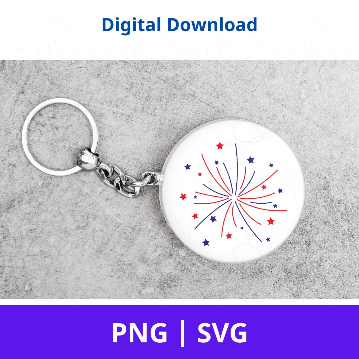 Firework Instant Digital Download SVG PNG Red and Blue - Etsy