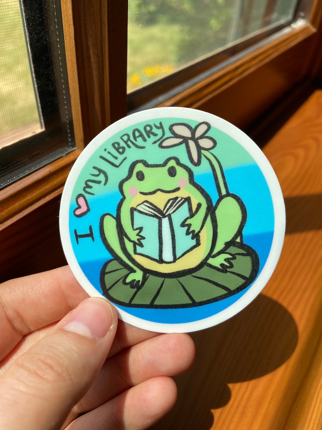 Frog Sticker || I Love My Library || - Etsy