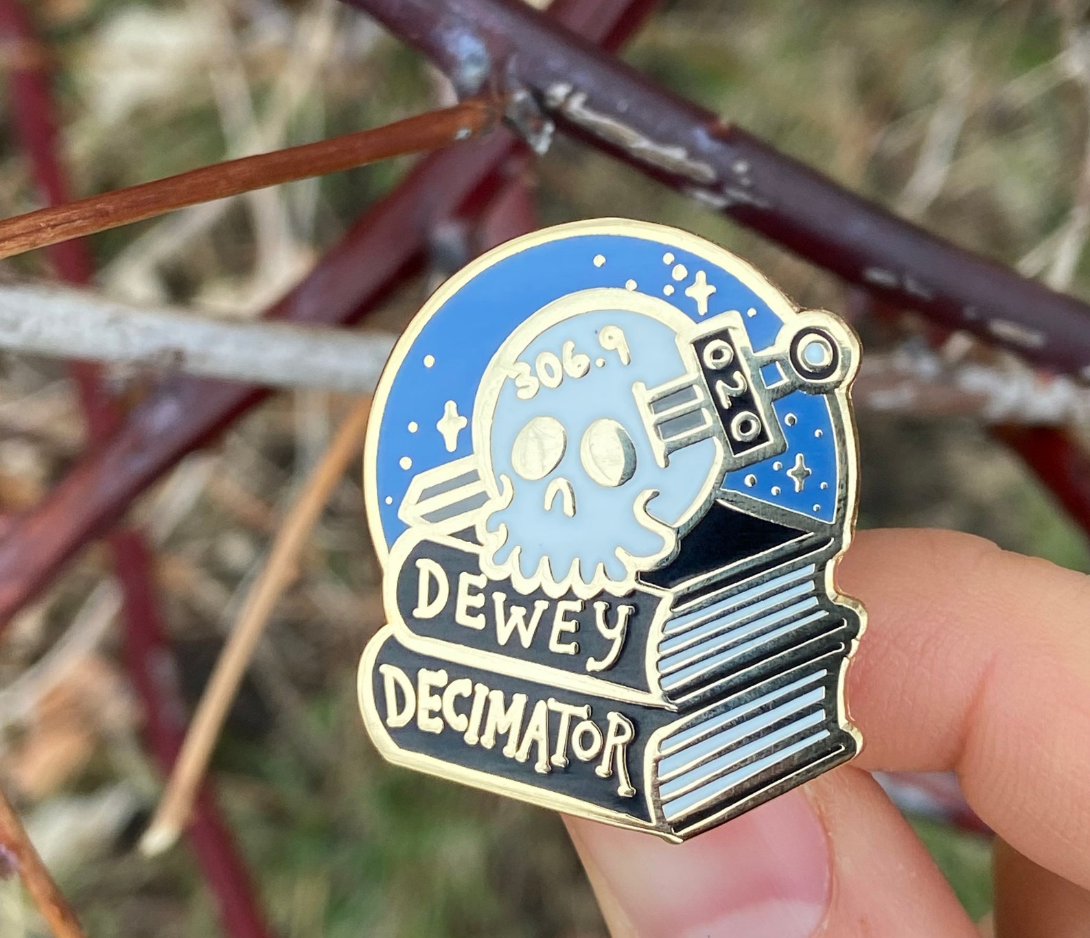 Dewey Decimator Pin | Enamel Pin | Librarian | Cataloger | - Etsy