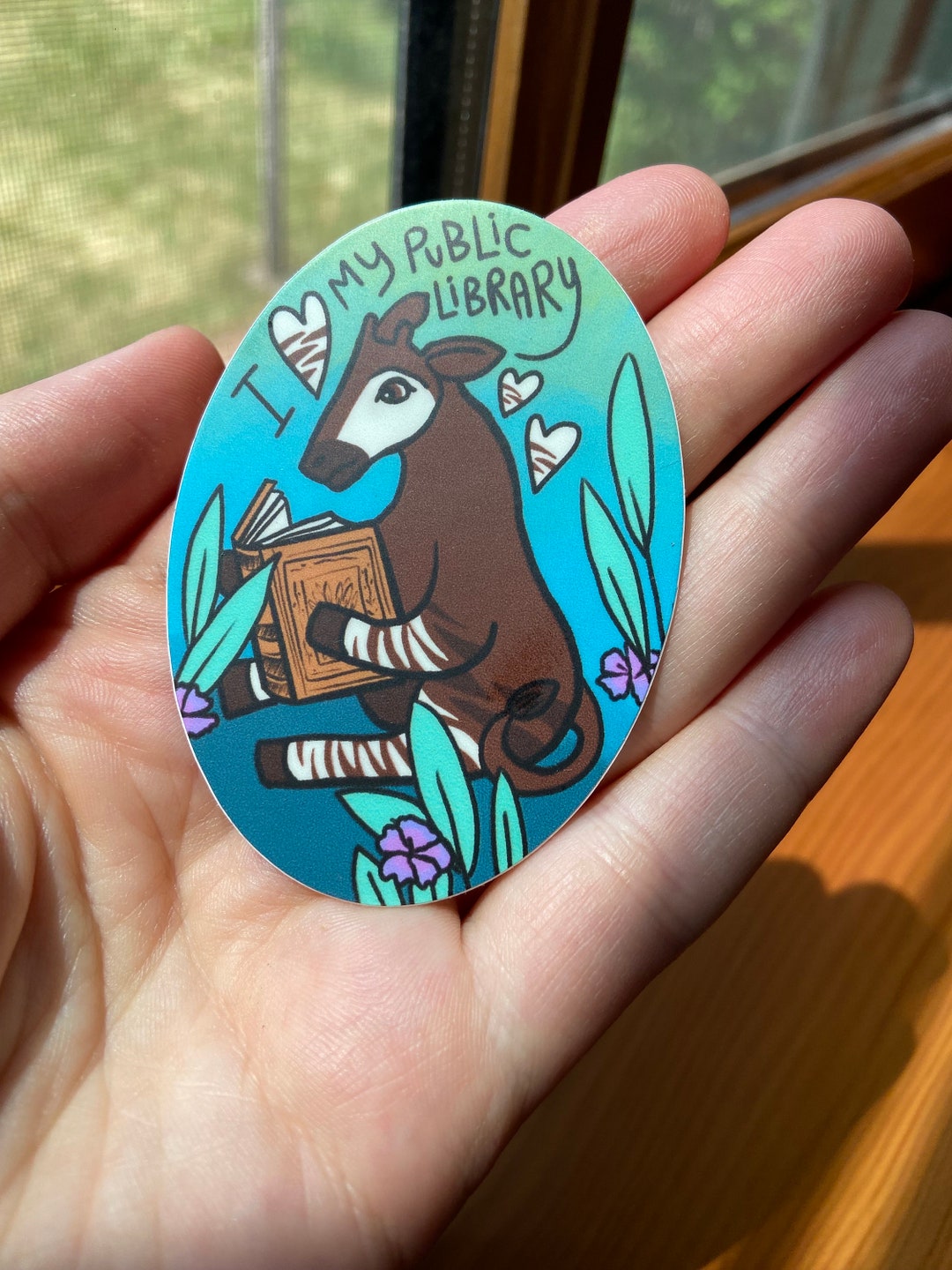 Okapi Reading / I Love My Public Library - Etsy