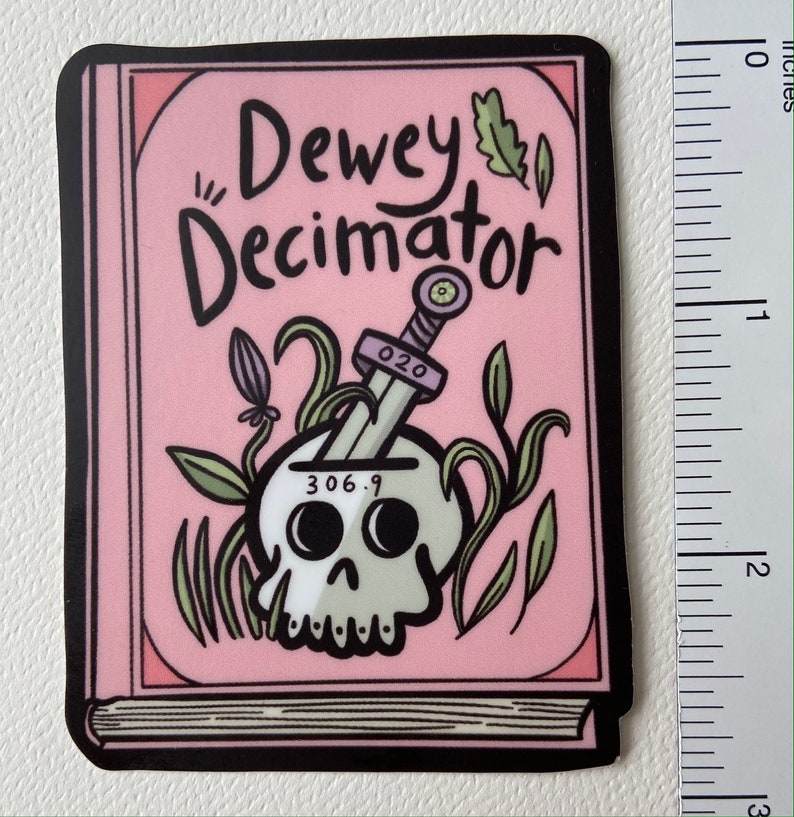 Dewey Decimator Sticker (pink) ||| Dewey Decimal | Librarians ...