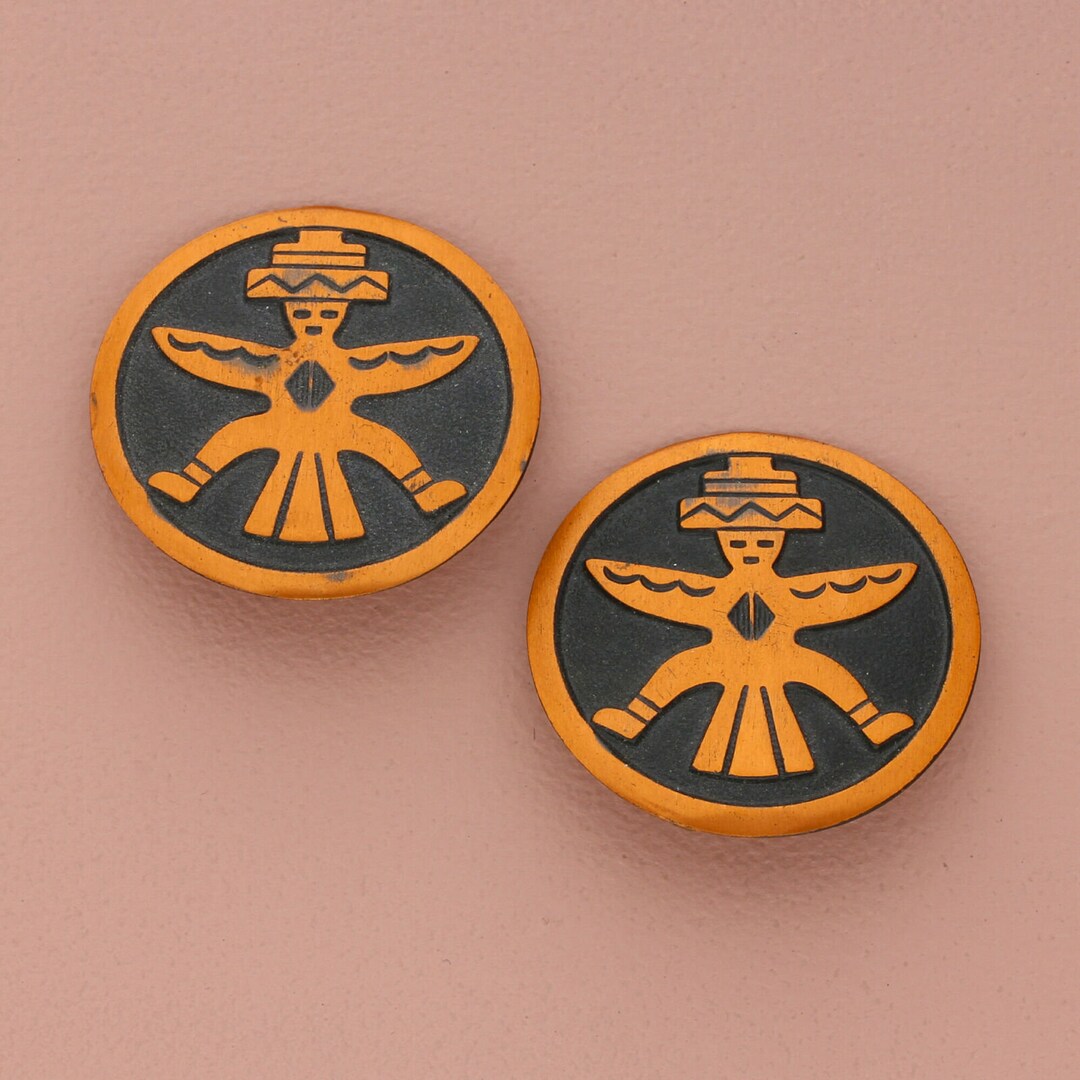 Navajo Copper Vintage Knifewing Kachina Clip-on Earrings - Etsy