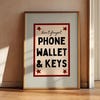 Cursive Don't Forget Sign, Cute Doorway Art, Phone Keys Wallet Reminder ...