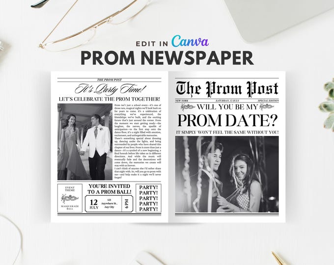 Prom Newspaper Template, Newspaper Announcement, Newspaper Announcement ...