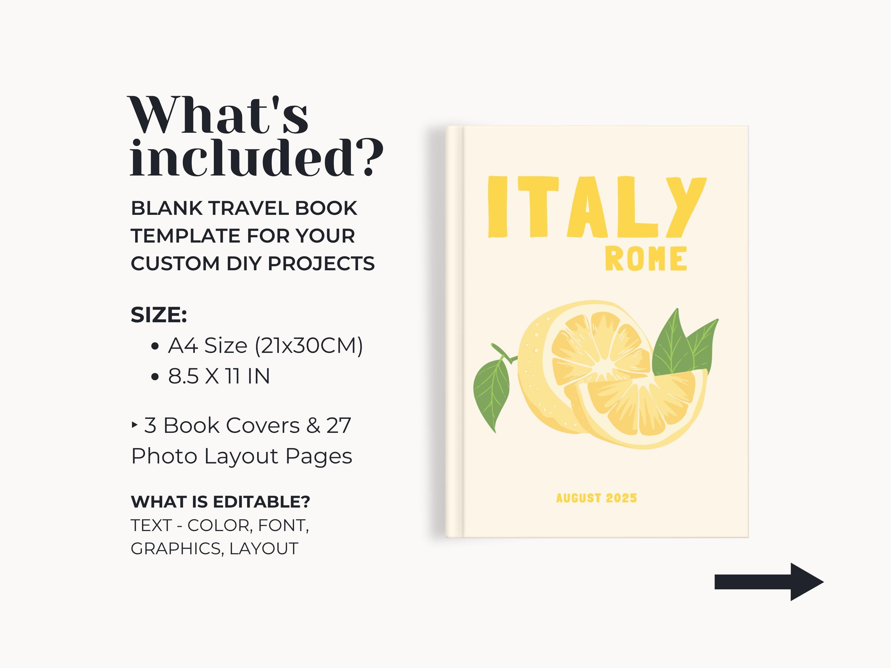 Travel Photobook Template, Custom Travelbook, Photo Album, Travel Photo ...