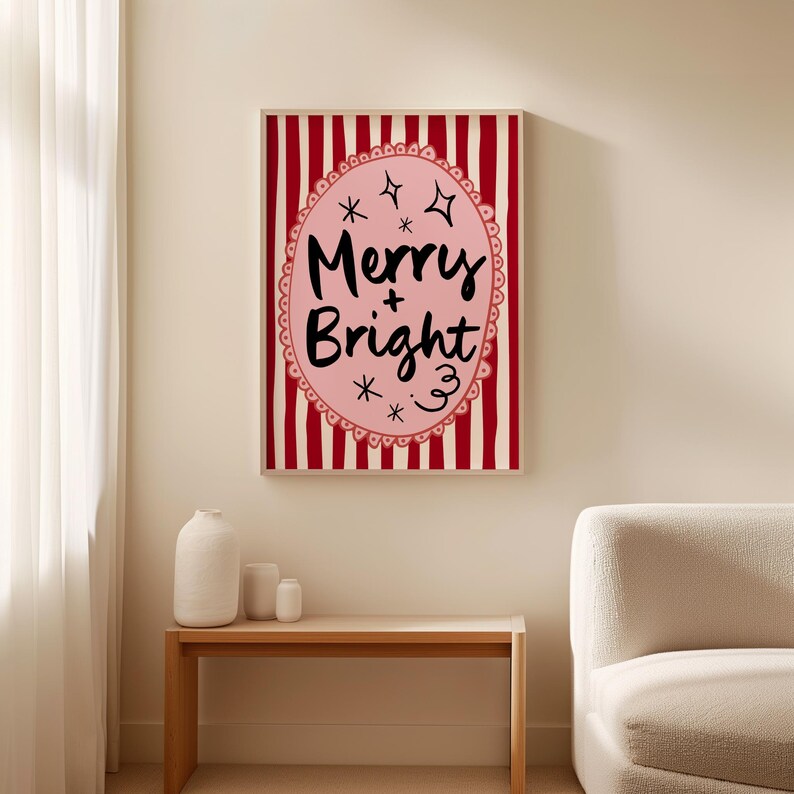 Vintage Christmas Wall Art Whimsical Christmas Piece Wall Art Cozy ...