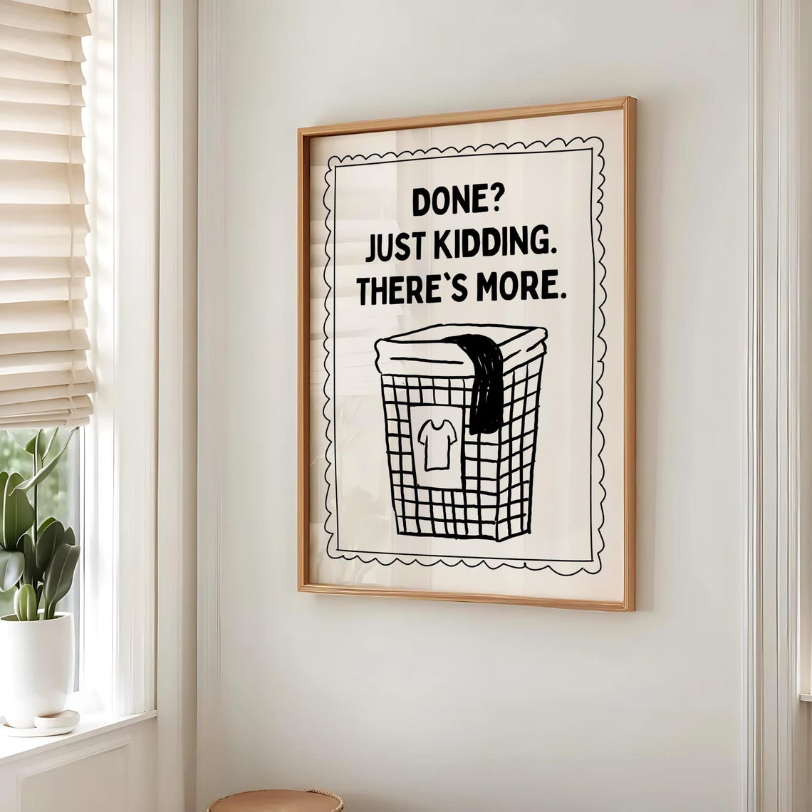 Done Just Kidding Print, Laundry Basket Print, Laundry Room Decor Funny ...