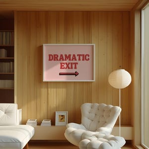 Dramatic Exit Print, Broadway Poster, Exit Sign Art, Typography Print ...