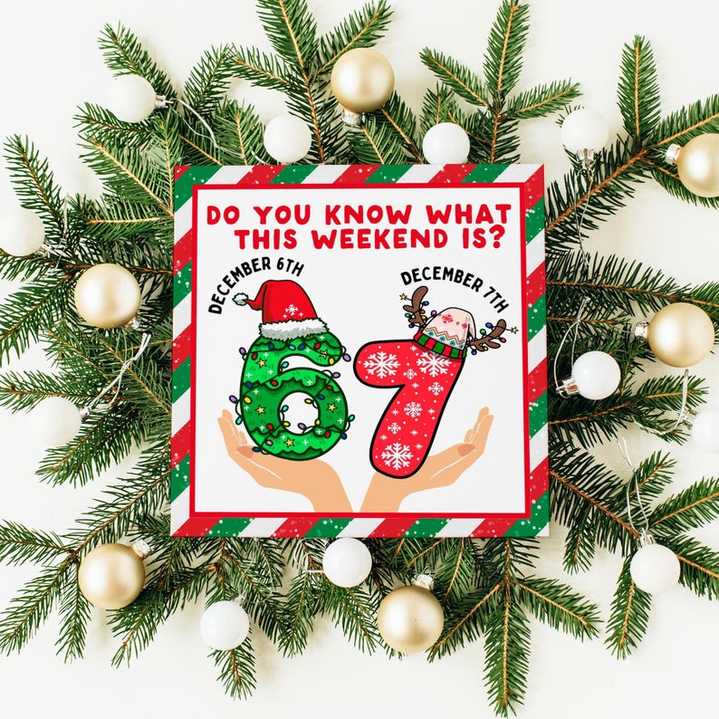 6 7 Printable Elf Prop Six Seven Funny Meme Christmas Trending 67 Elf Activities - Etsy