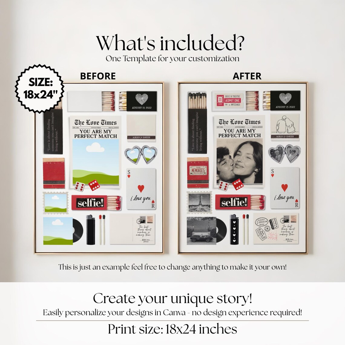 Custom Matchbox Art Template DIY Canva Matchbook Poster First ...