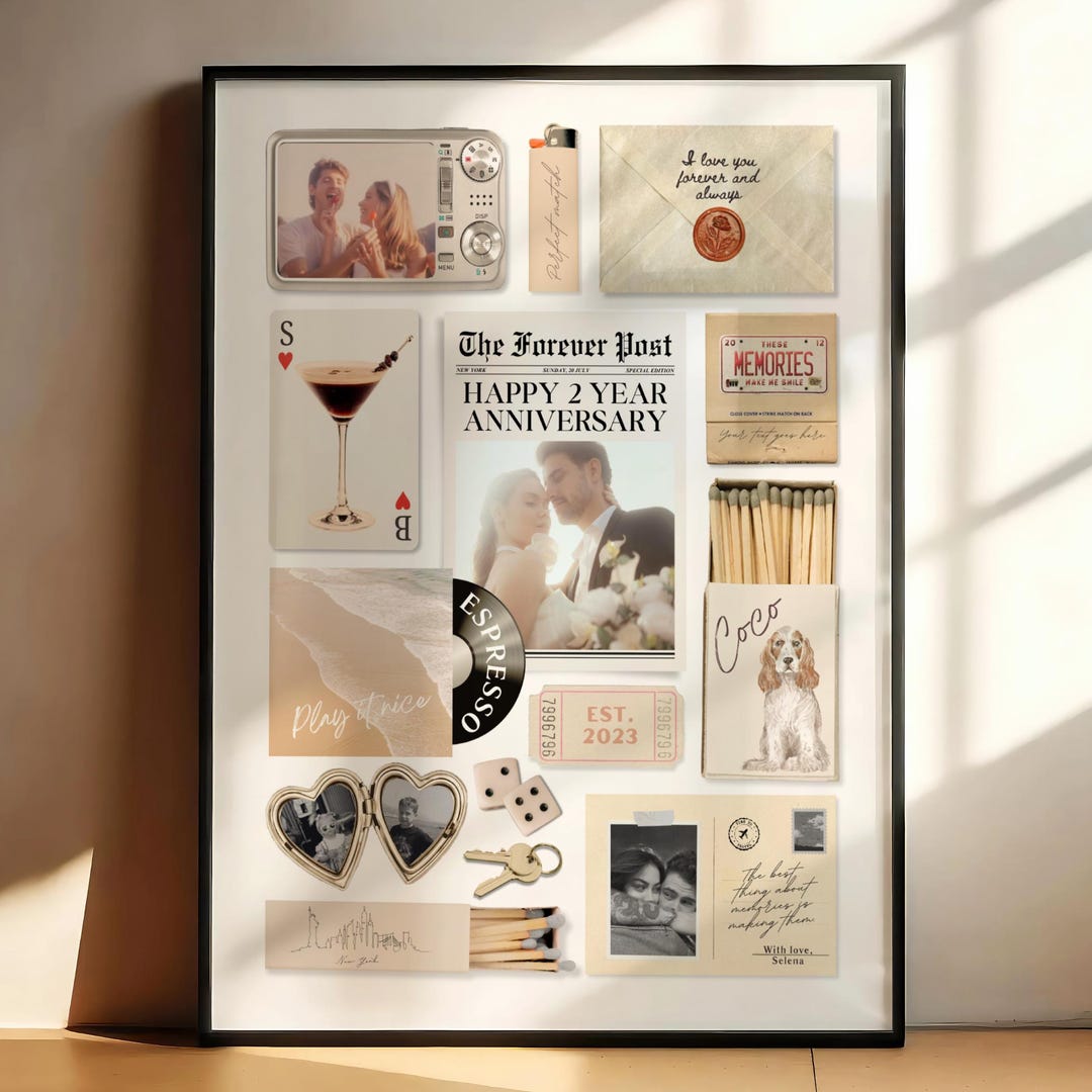Custom Matchbox Art Template DIY Canva Matchbook Poster 2nd Anniversary ...