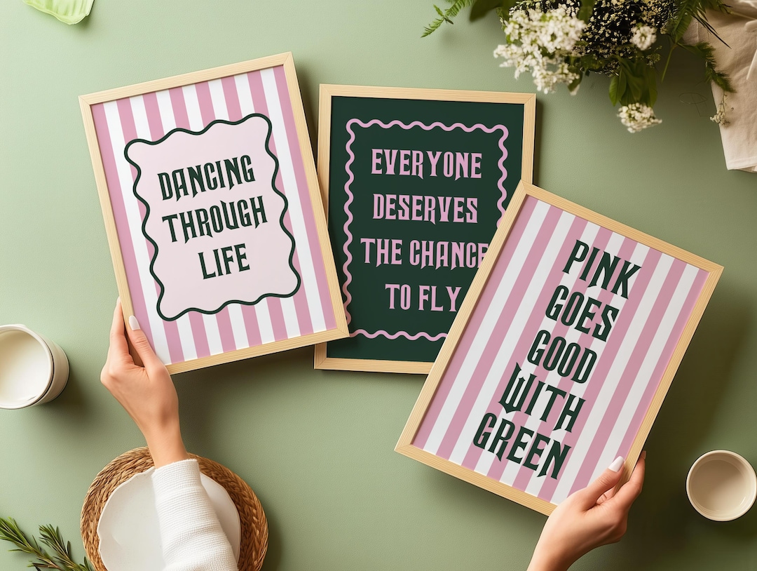 Popular Wicked Wall Art Quotes Poster Set of 3, Wizard of Oz Gifts ...