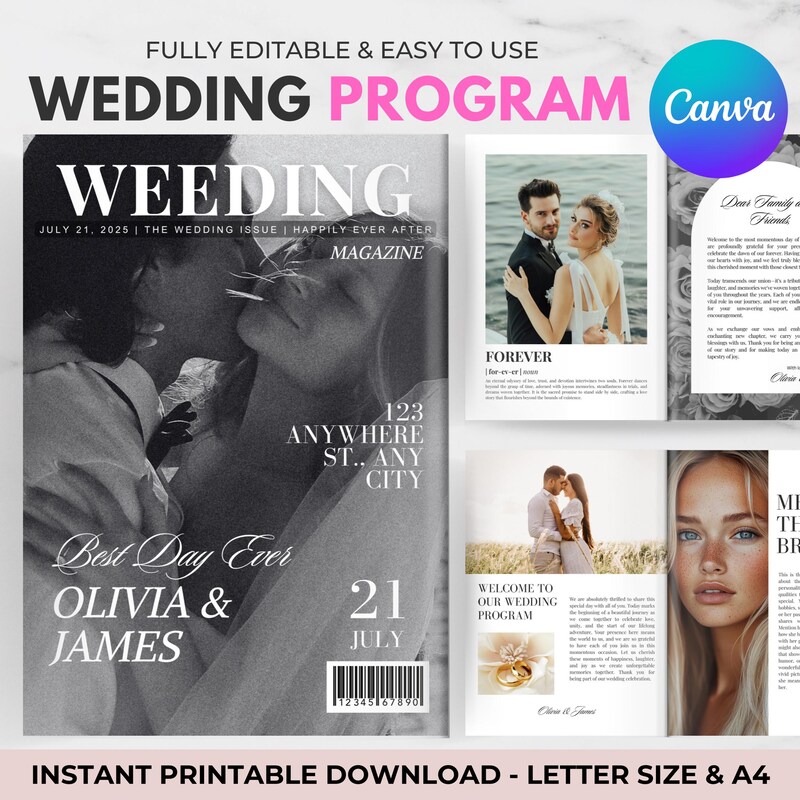 Magazine Wedding Invitation - Etsy
