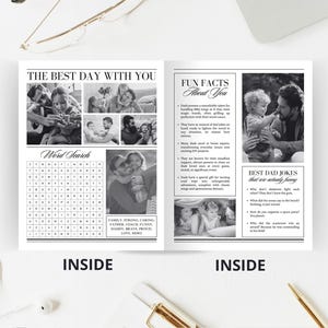 Fathers Day Newspaper Template, Personalized Gift for Dad, 1st Father's ...