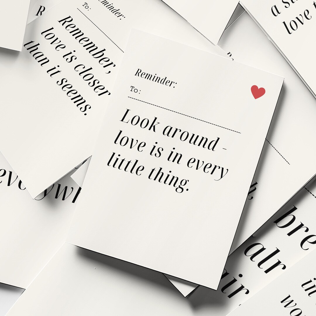 Love Actually Inspired Reminder Cards, Printable Love Notes, Love ...