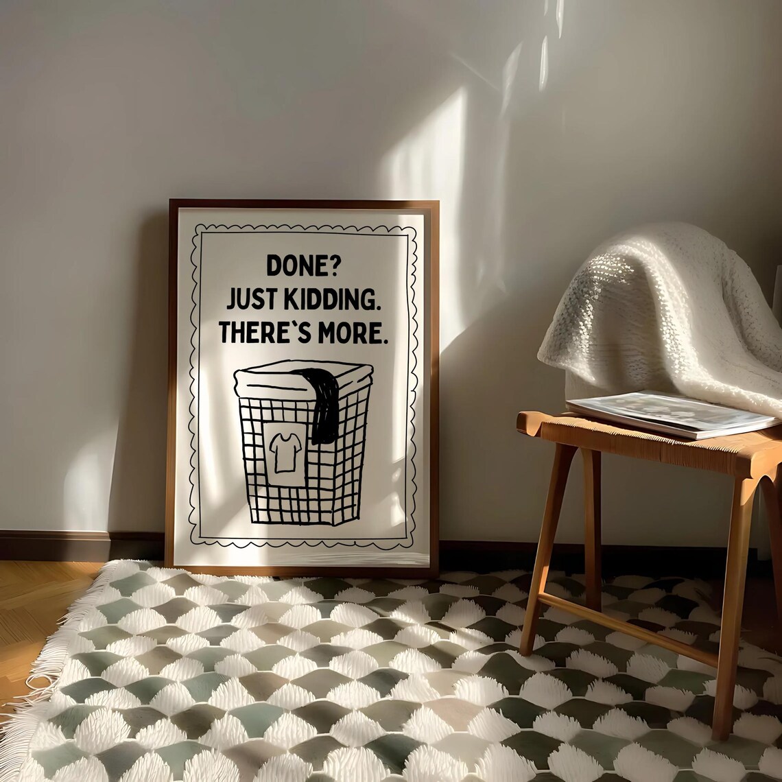 Done Just Kidding Print, Laundry Basket Print, Laundry Room Decor Funny ...