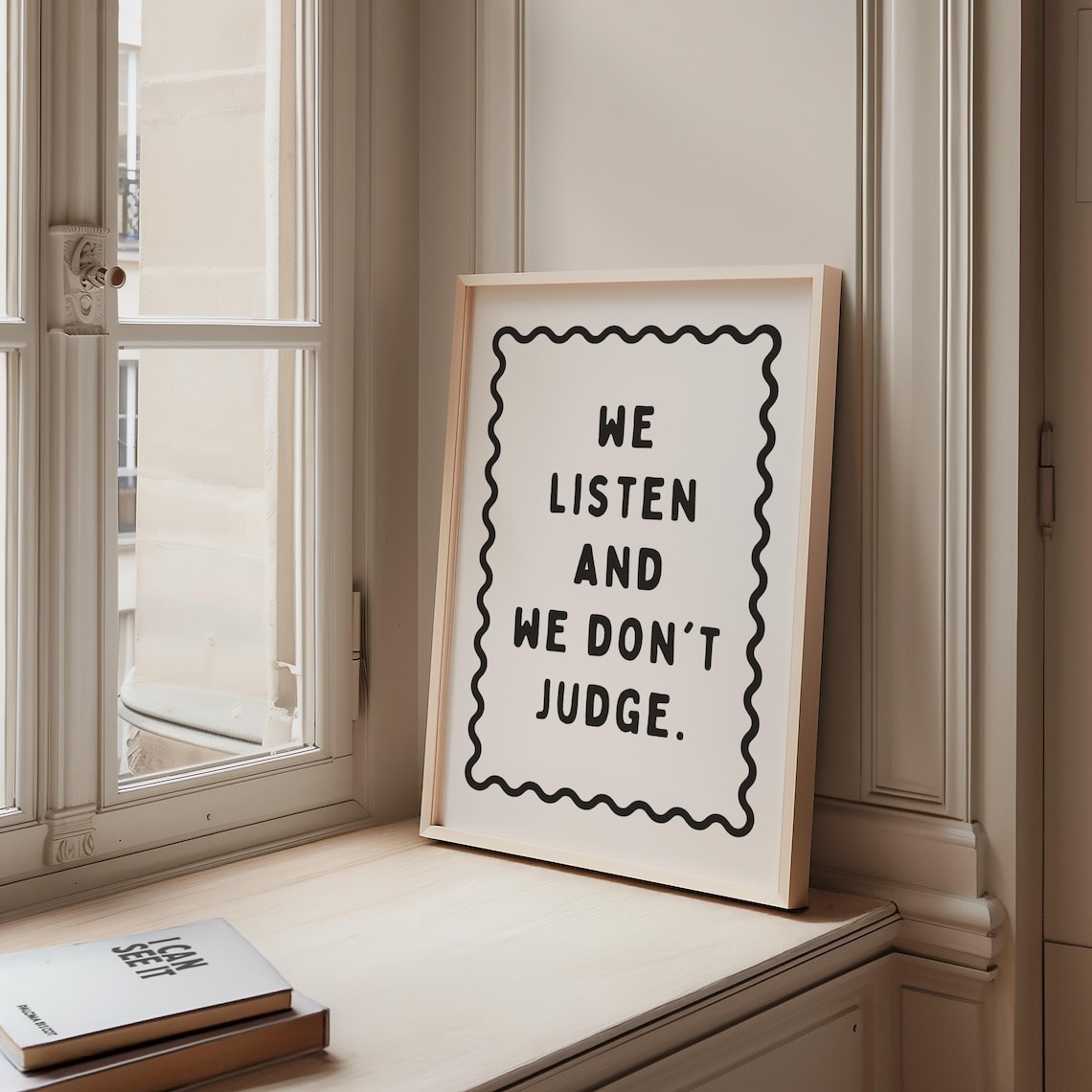 We Listen and We Don't Judge Poster, Modern Wall Art, Trendy Wall Art ...