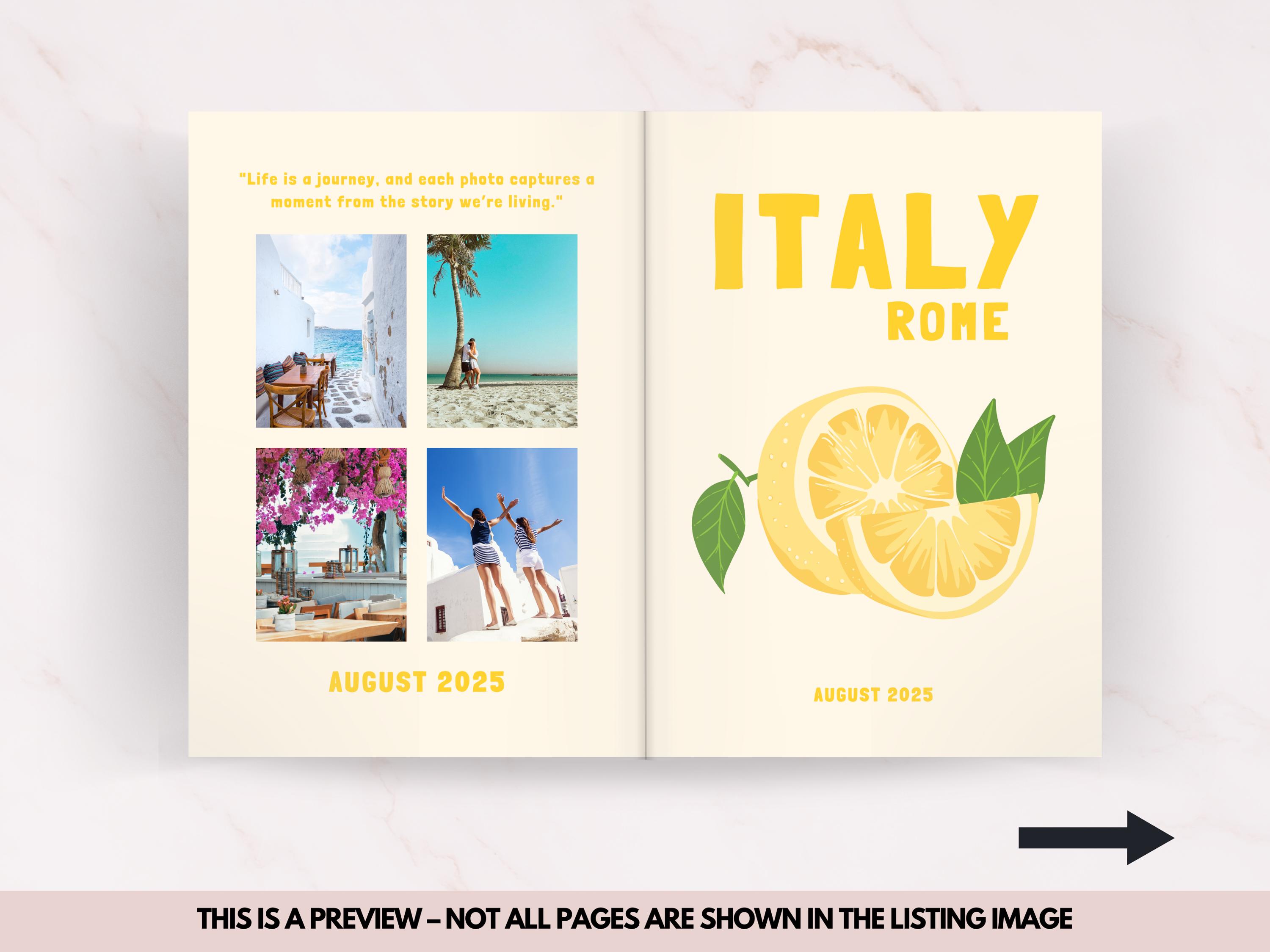 Travel Photobook Template, Custom Travelbook, Photo Album, Travel Photo ...