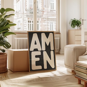 Amen Art Print Bold Retro, Christian Artwork, Christian Wall Art ...