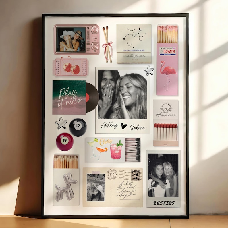 Bestie Gift Matchbox Template Editable Matchbook Art Print DIY Canva ...