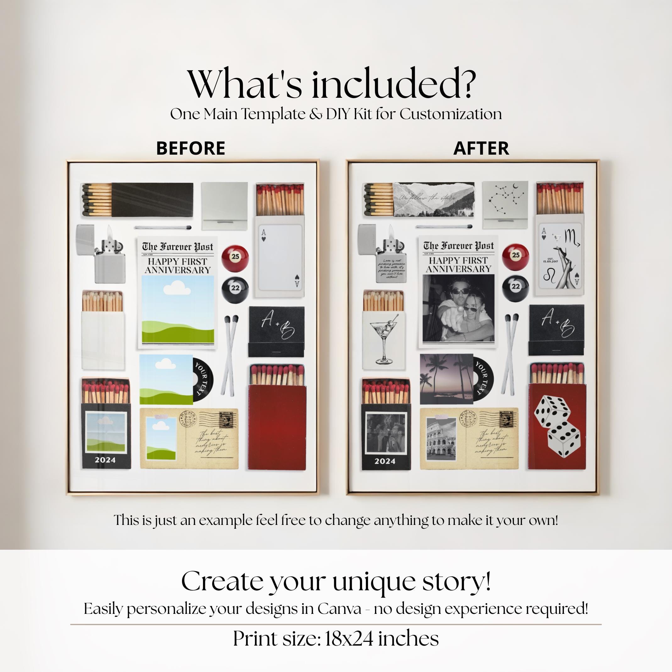 Editable Matchbook Poster Template, Blank Matchbook Template, Digital ...